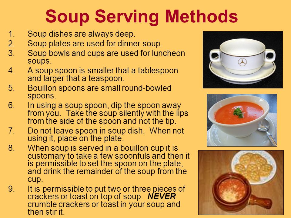 What is the importance of a soup in presentation of a menu?