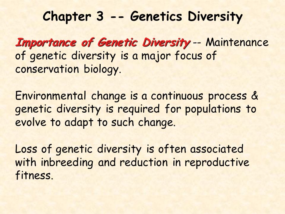 What is the importance of genetic diversity?