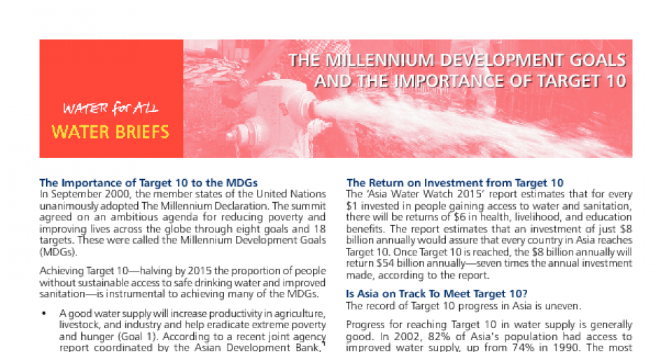 What is the importance of Millennium Development Goals?