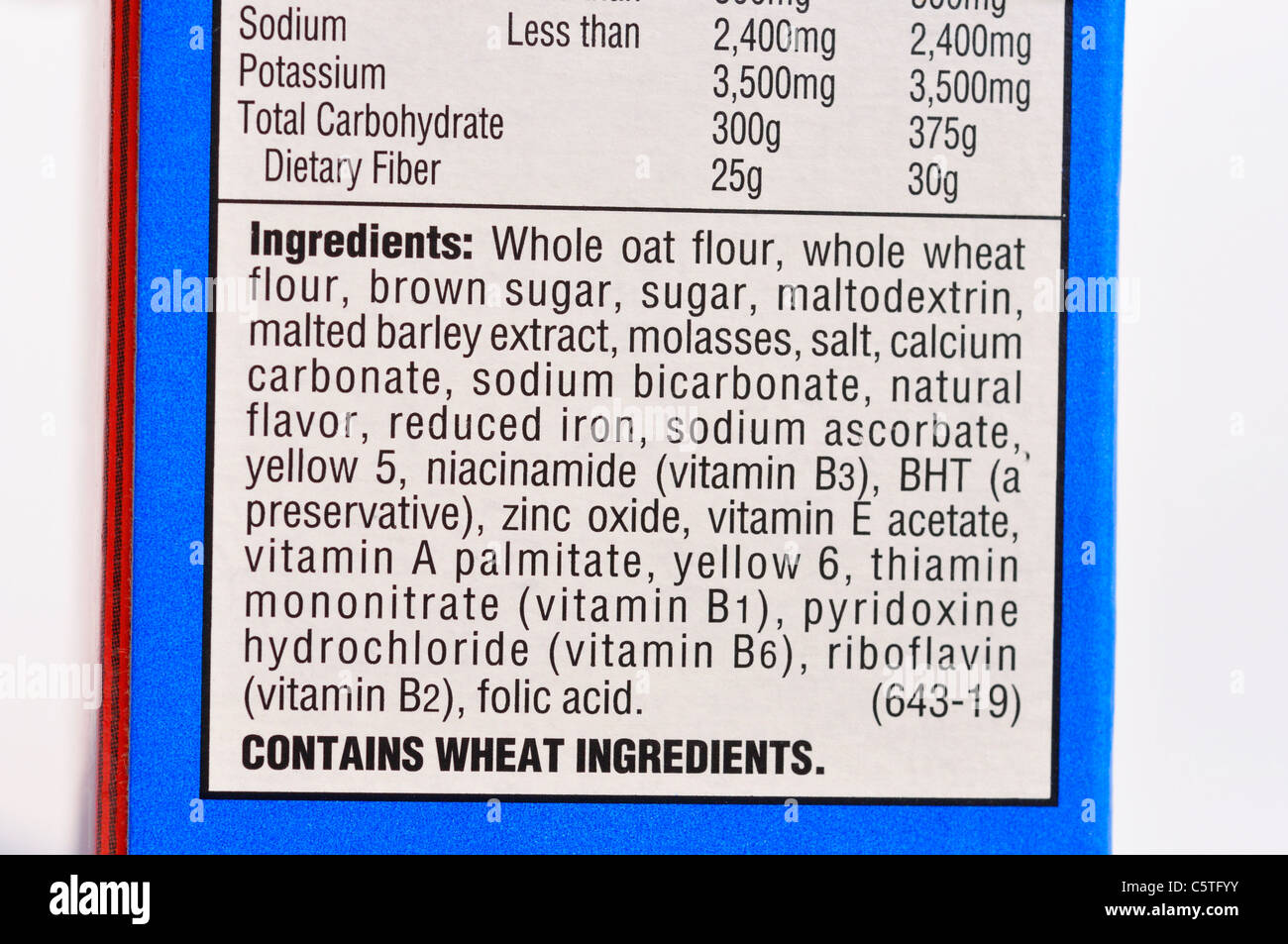 What is the ingredients of cereals?