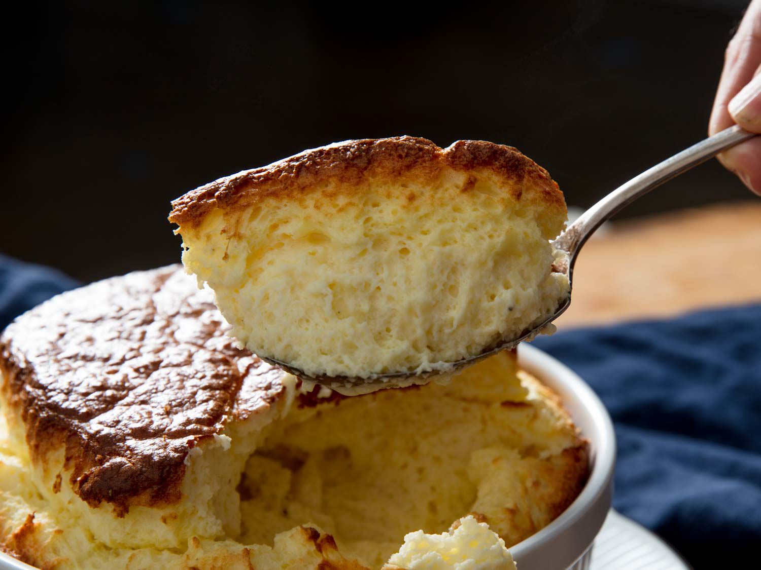 What is the inside of a soufflé like?