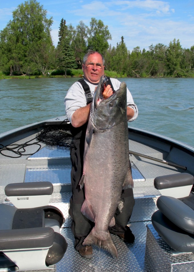 What is the largest salmon ever caught in Alaska?