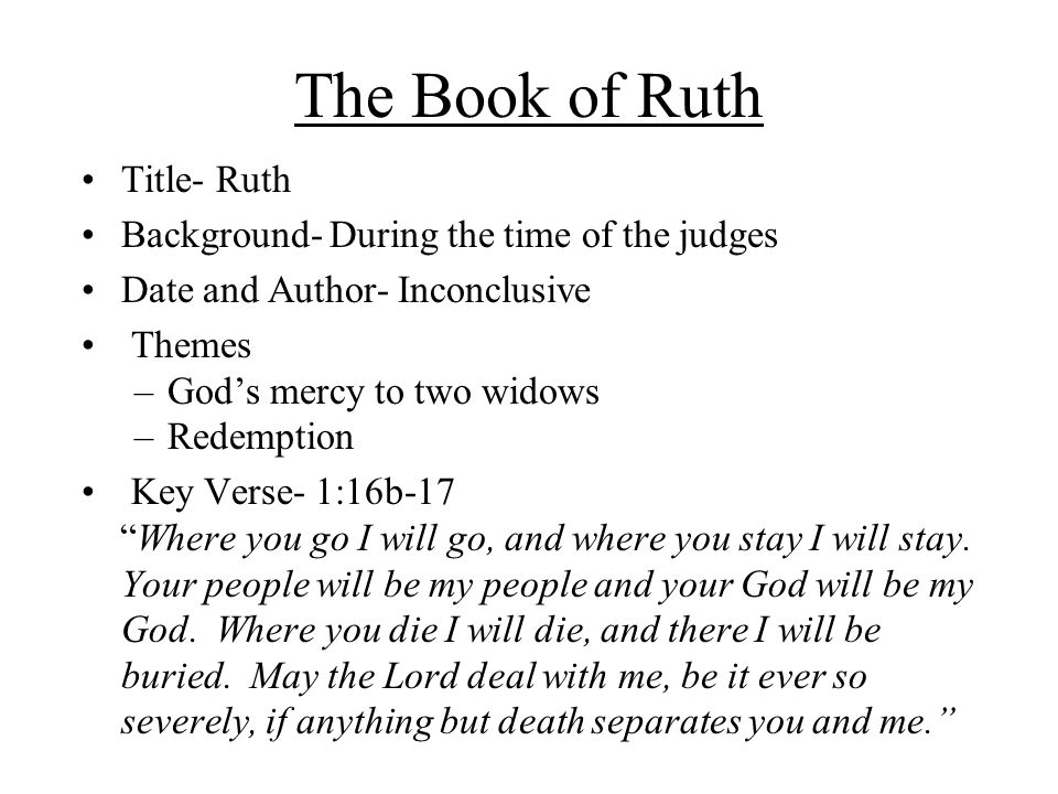 What is the main message of the story of Ruth?