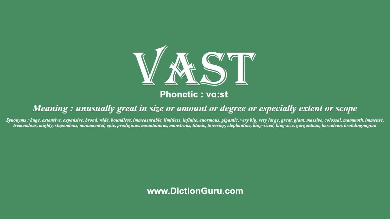 What is the meaning of vast scope?