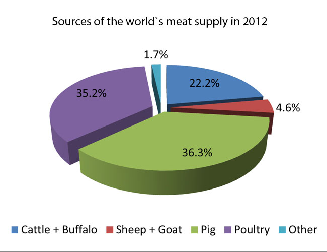 What is the most commonly eaten meat?