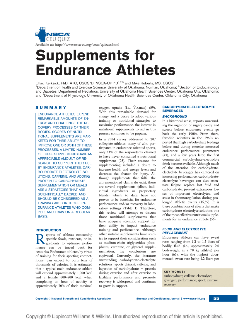 What is the most commonly used supplement among endurance athletes?