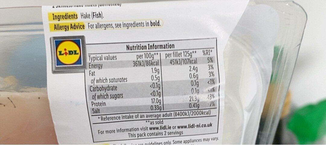 What is the nutritional value of hake fish?