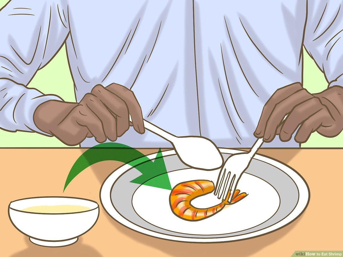 What is the proper way to eat shrimp?