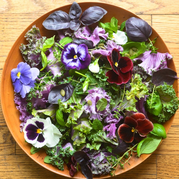 What is the purple plant in salad?