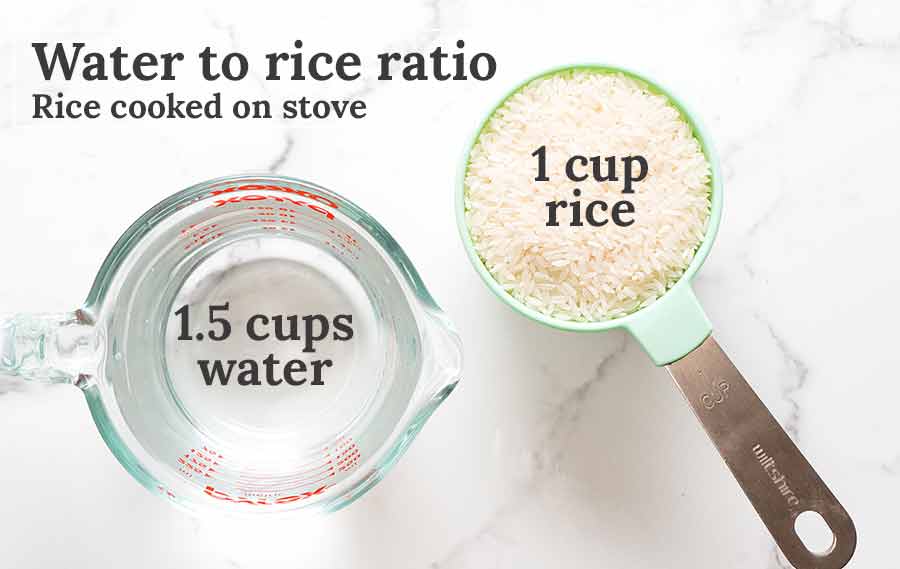 What is the ratio of water to rice?