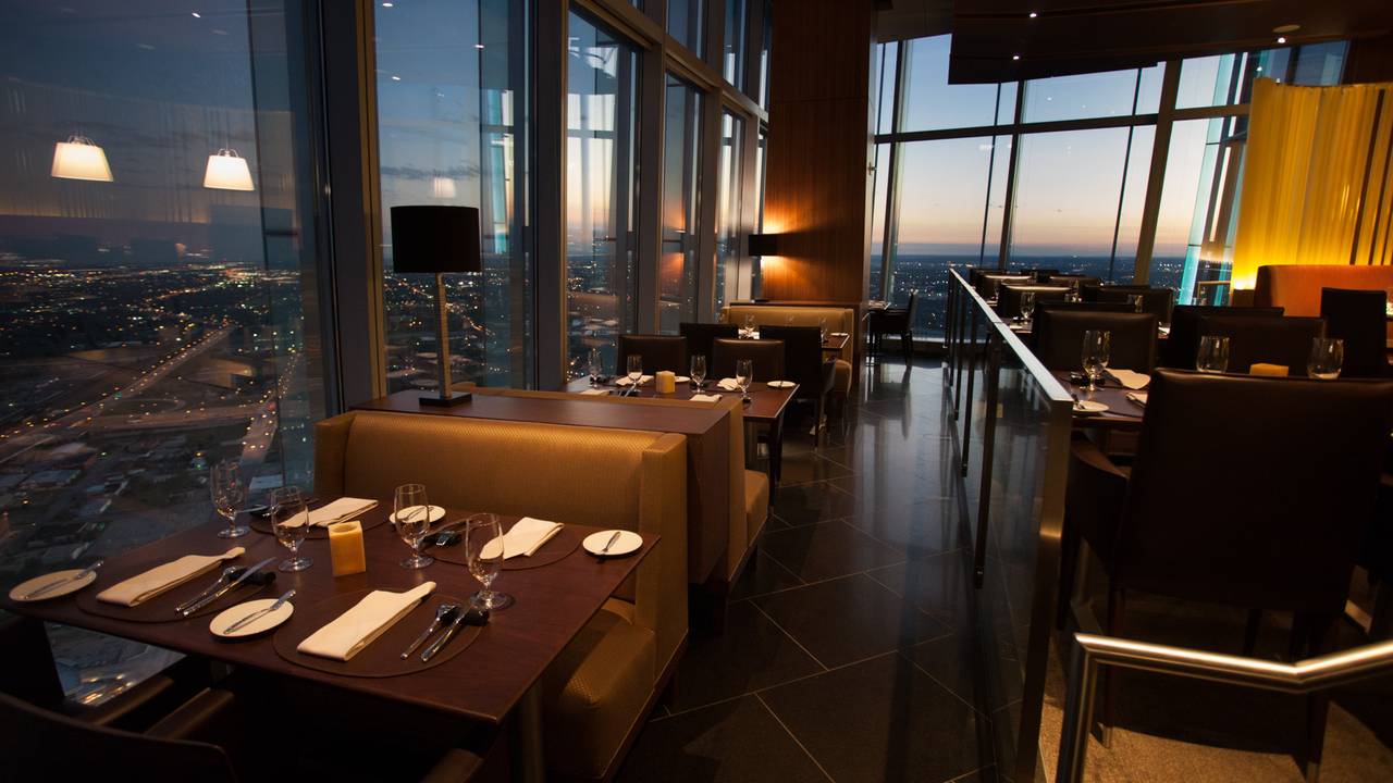 What is the restaurant at the top of the Devon Tower called?