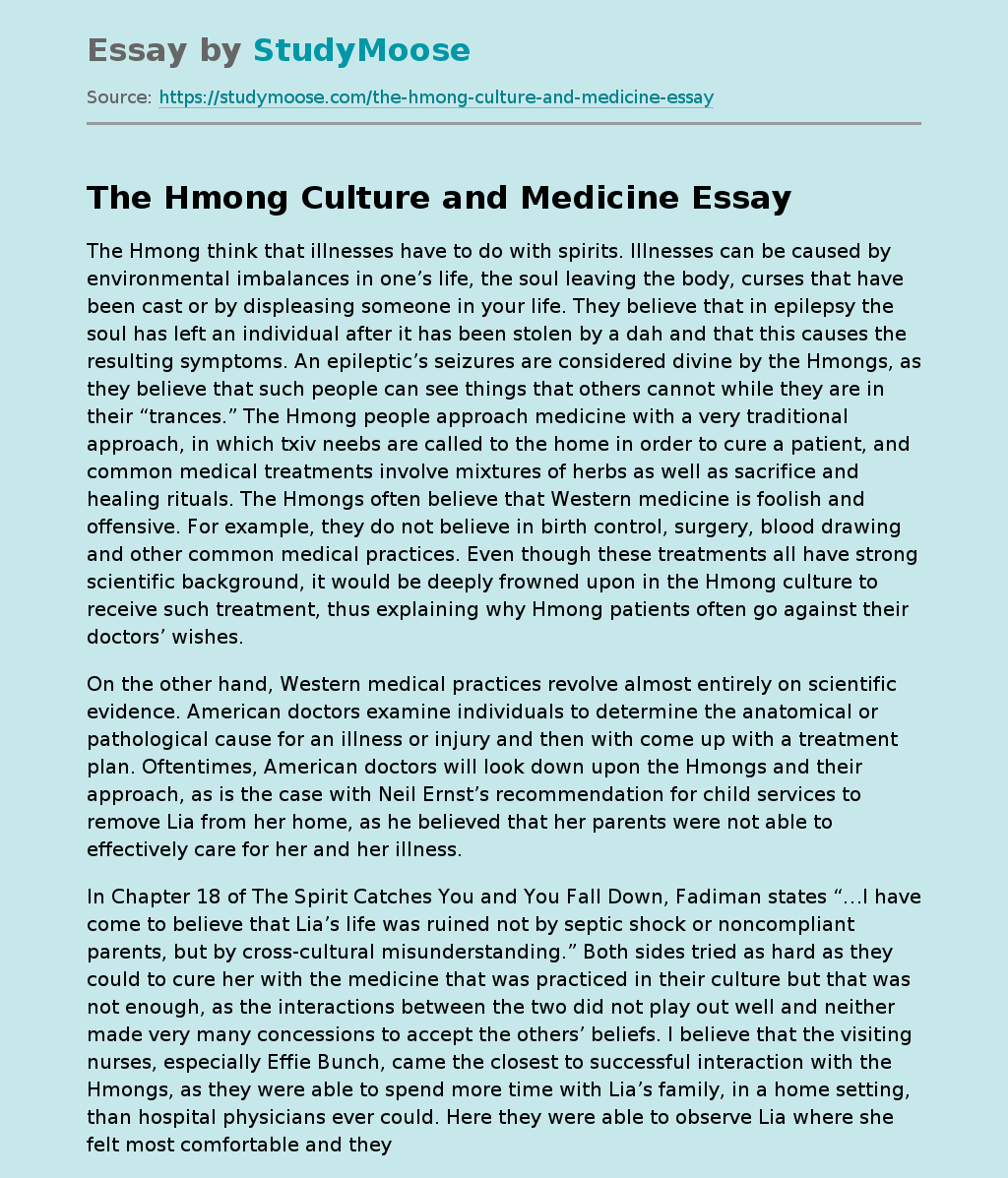 What is the role of Western medicine in Hmong culture?