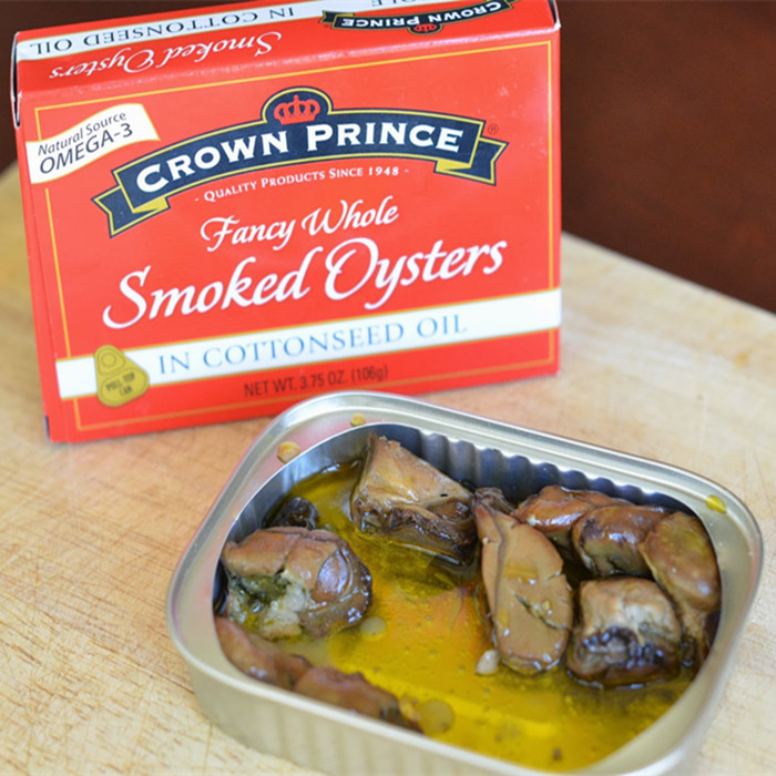 What is the shelf life of canned smoked oysters?