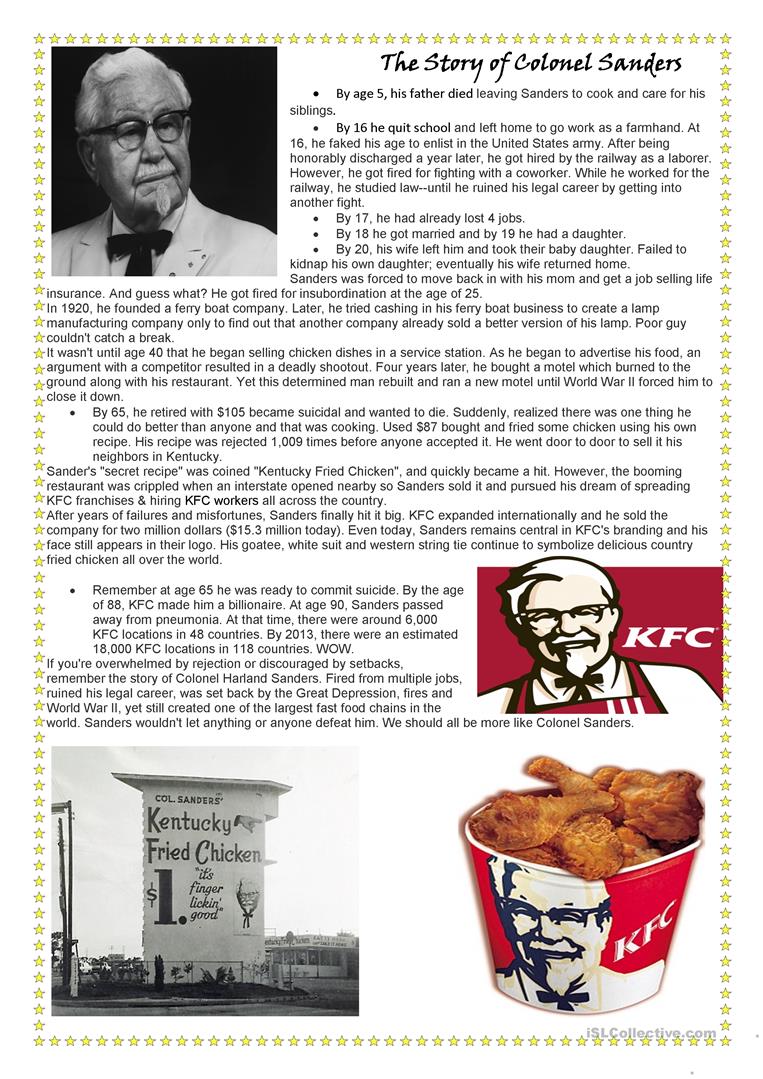 What is the story of KFC owner?