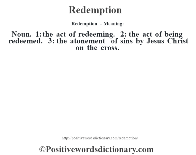 What is the true meaning of redemption?