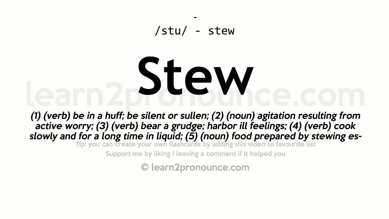 What is the verb for stew?