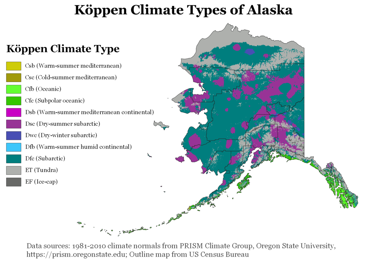 What is the warmest part of Alaska?