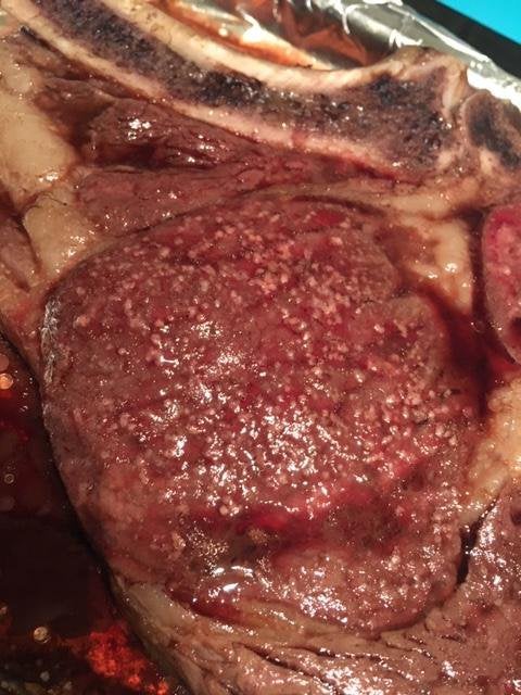 What is the white stuff in steak?