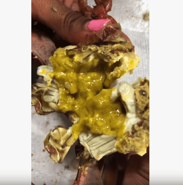 What is the yellow mustard in the crab?