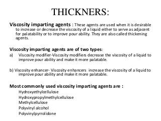 What is thickening agent in pharmaceutics?