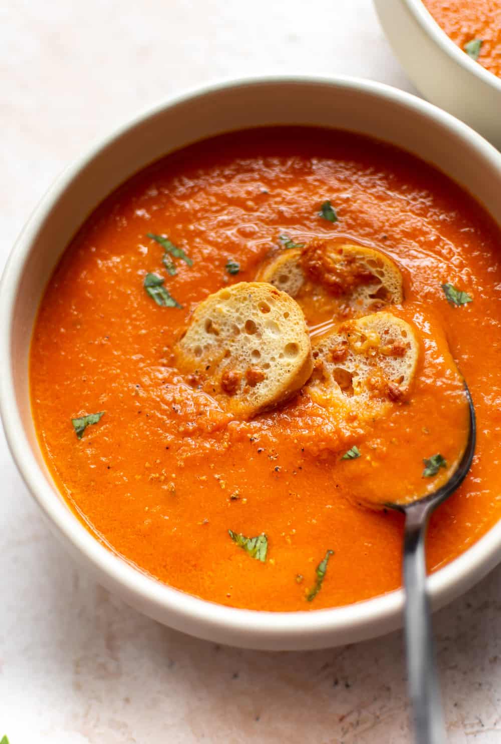 What is tomato basil soup made of?