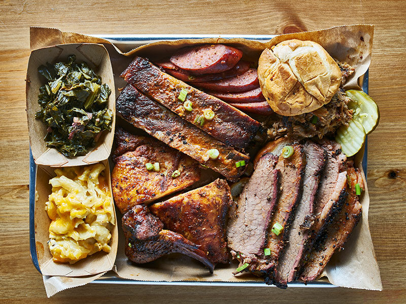What is traditionally served with brisket?