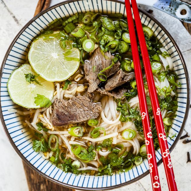 What is typically in pho?