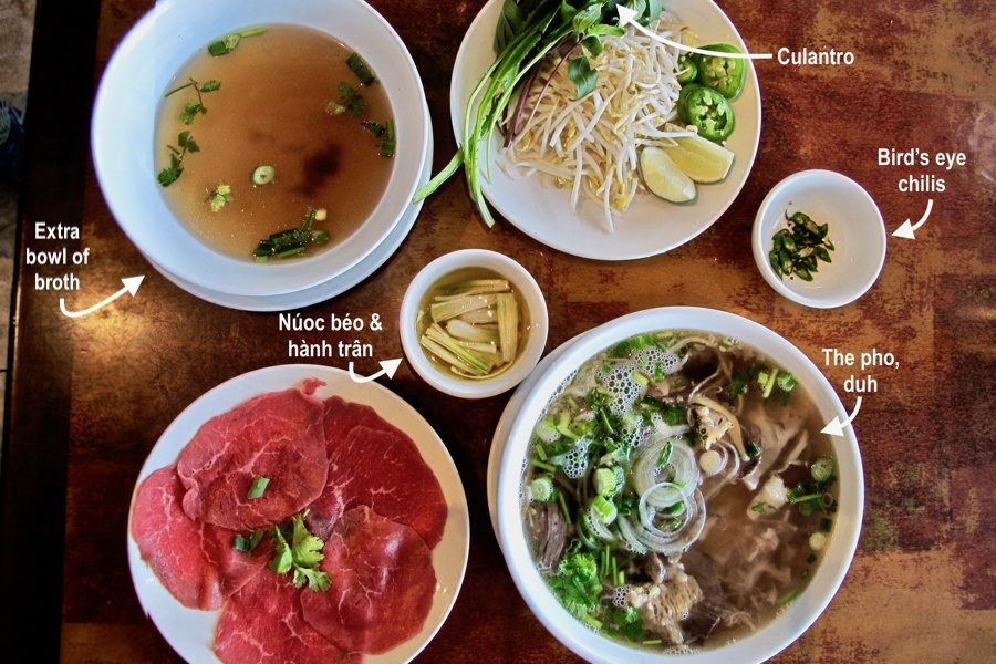 What is typically served with pho?
