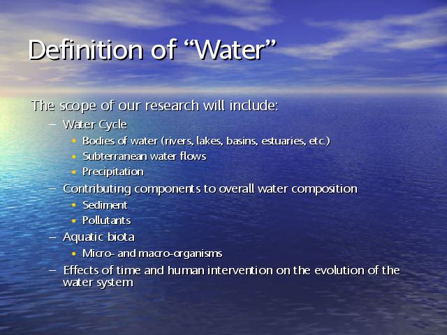 What is water full form?