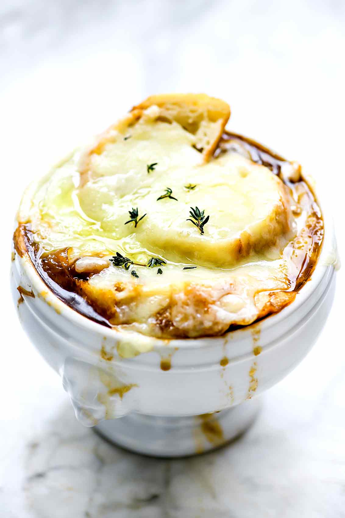 What kind of cheese do the French use for onion soup?