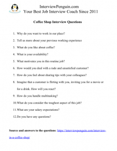 What kind of questions do they ask in an interview at a coffee shop?