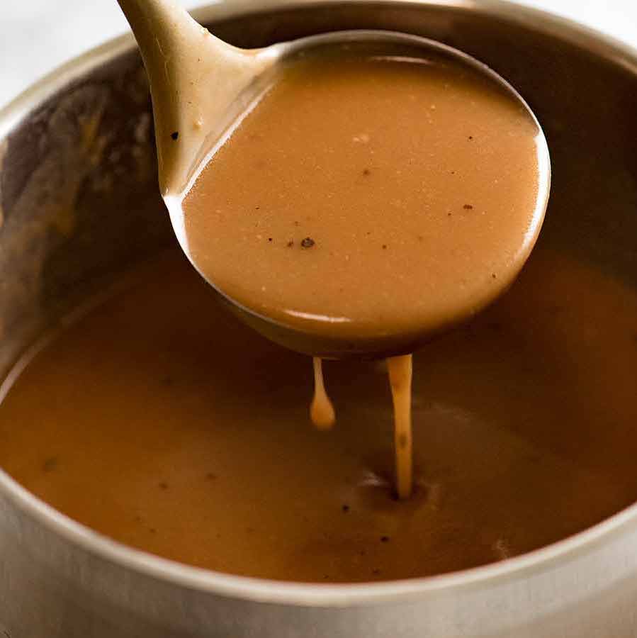 What kind of stock is used in gravy?