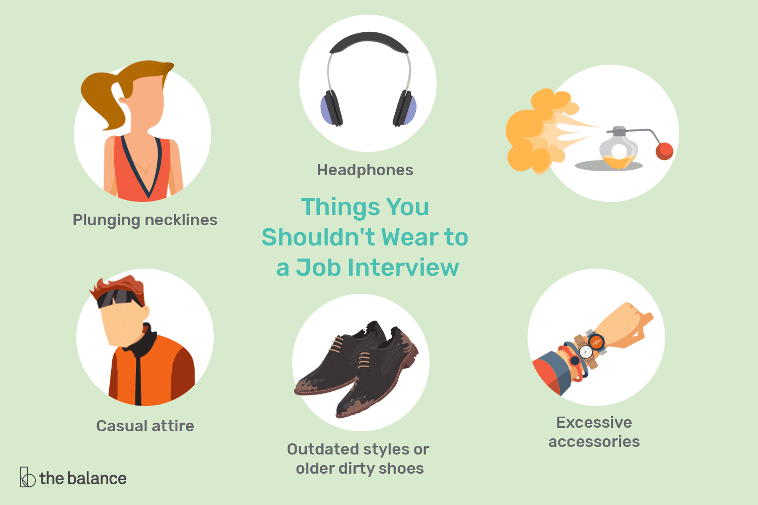 What kinds of clothes are not appropriate for a job interview?