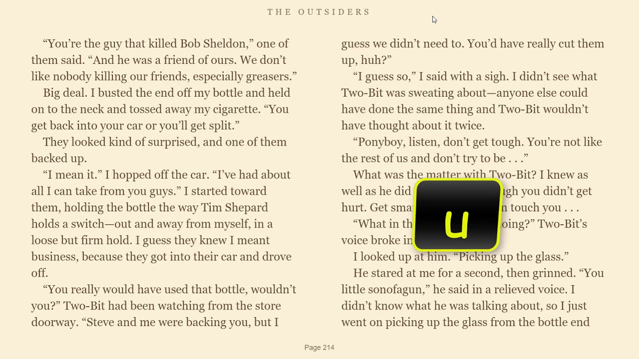 What major events happened in chapter 12 of the outsiders?