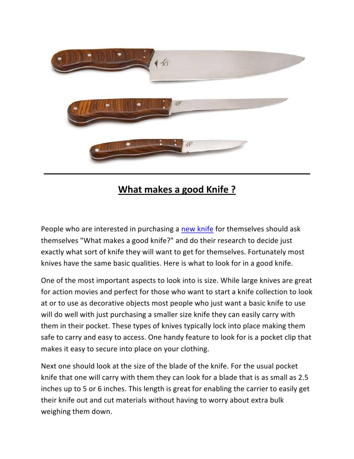 What makes a good knife?