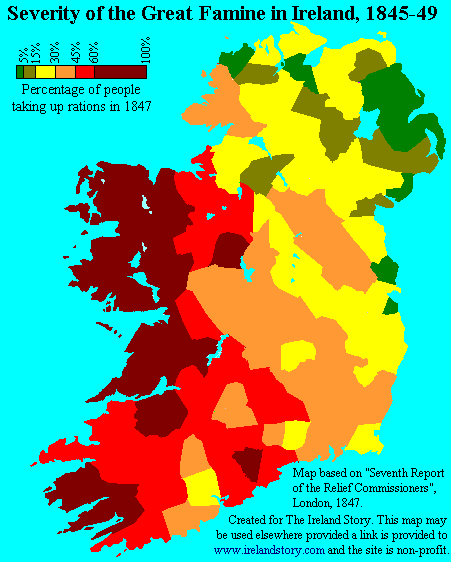 What nationality was most affected by the Potato Famine?