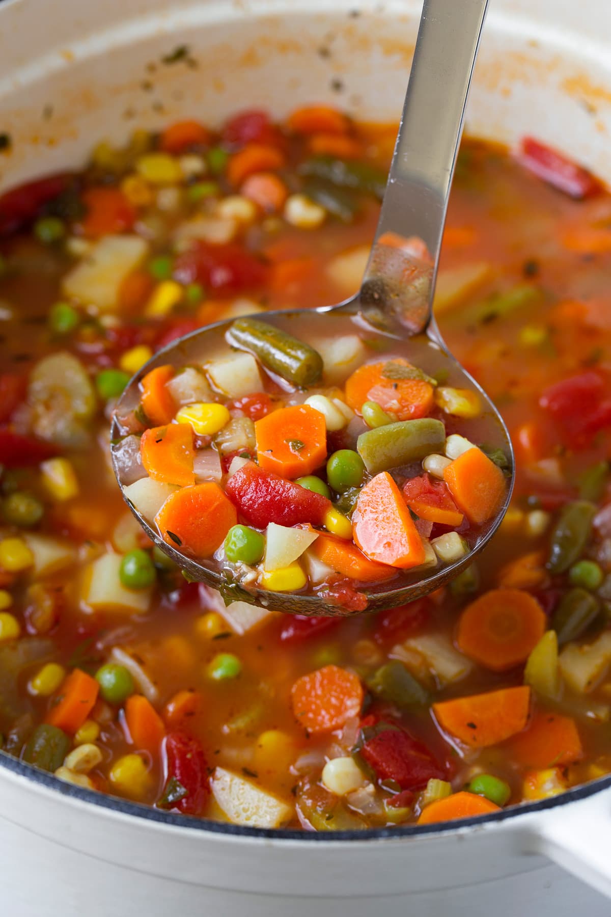 What nutrients are in homemade vegetable soup?