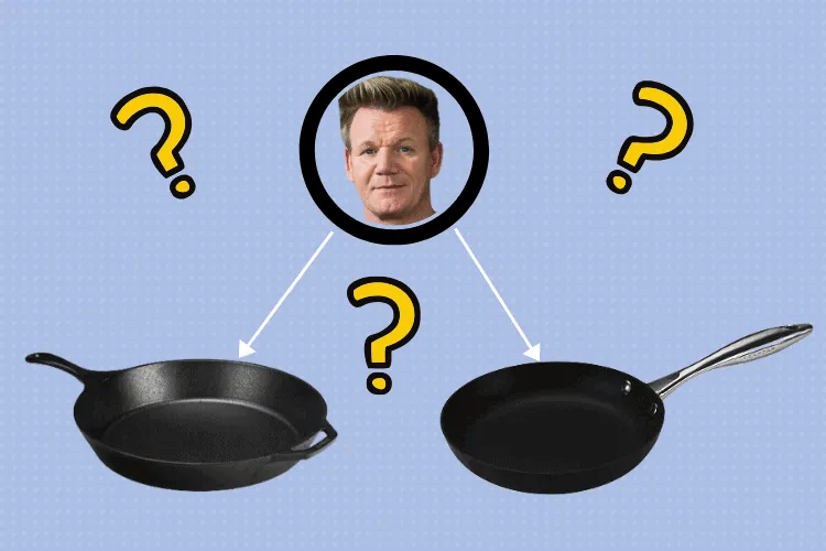 What pan does Gordon Ramsay use for steak?