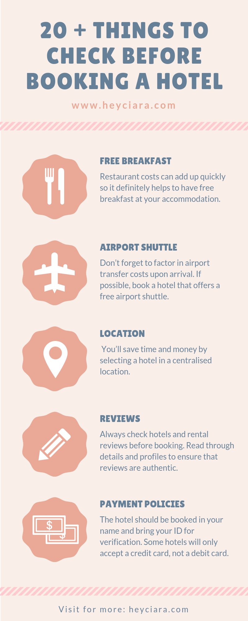 What points do you consider when making a hotel reservation?