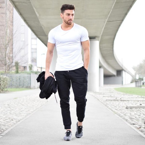 What shirts suit black joggers?