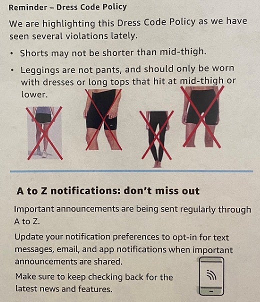 What shorts can you wear at Amazon warehouse?