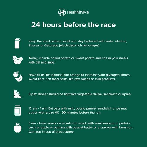 What should I do 24 hours before a run?