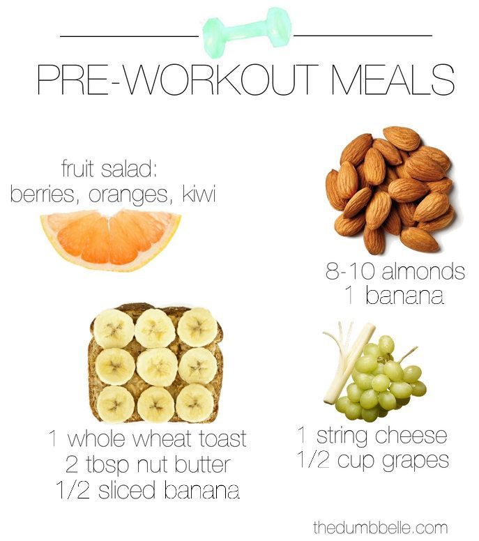 What should I eat 10 minutes before a workout?