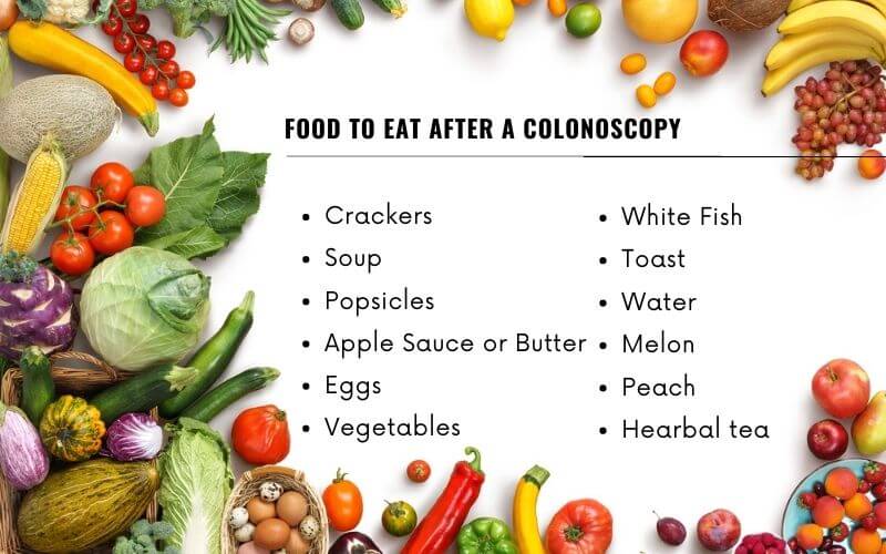 What should I eat for dinner after a colonoscopy?