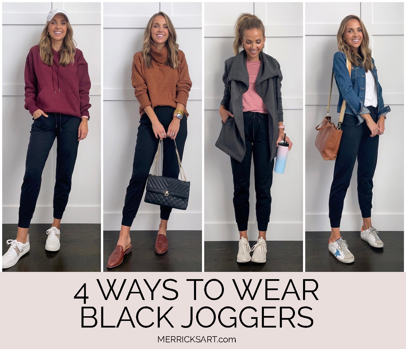What should I wear with black joggers?