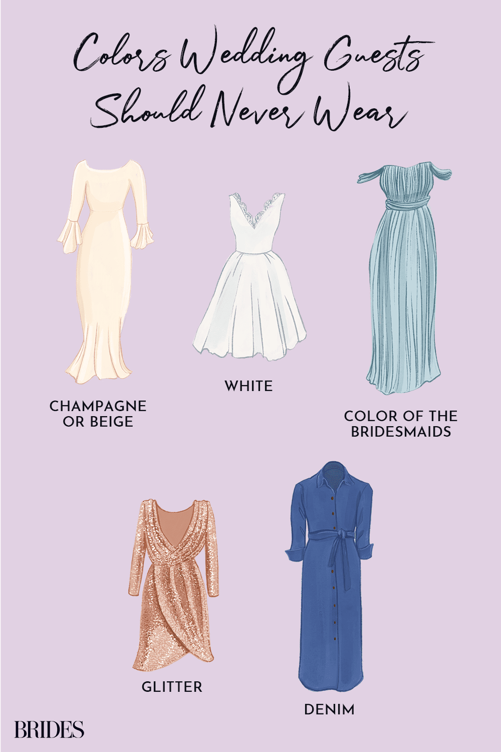 What should you never wear as a wedding guest?