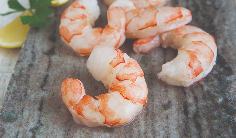 What shrimp is pink when raw?