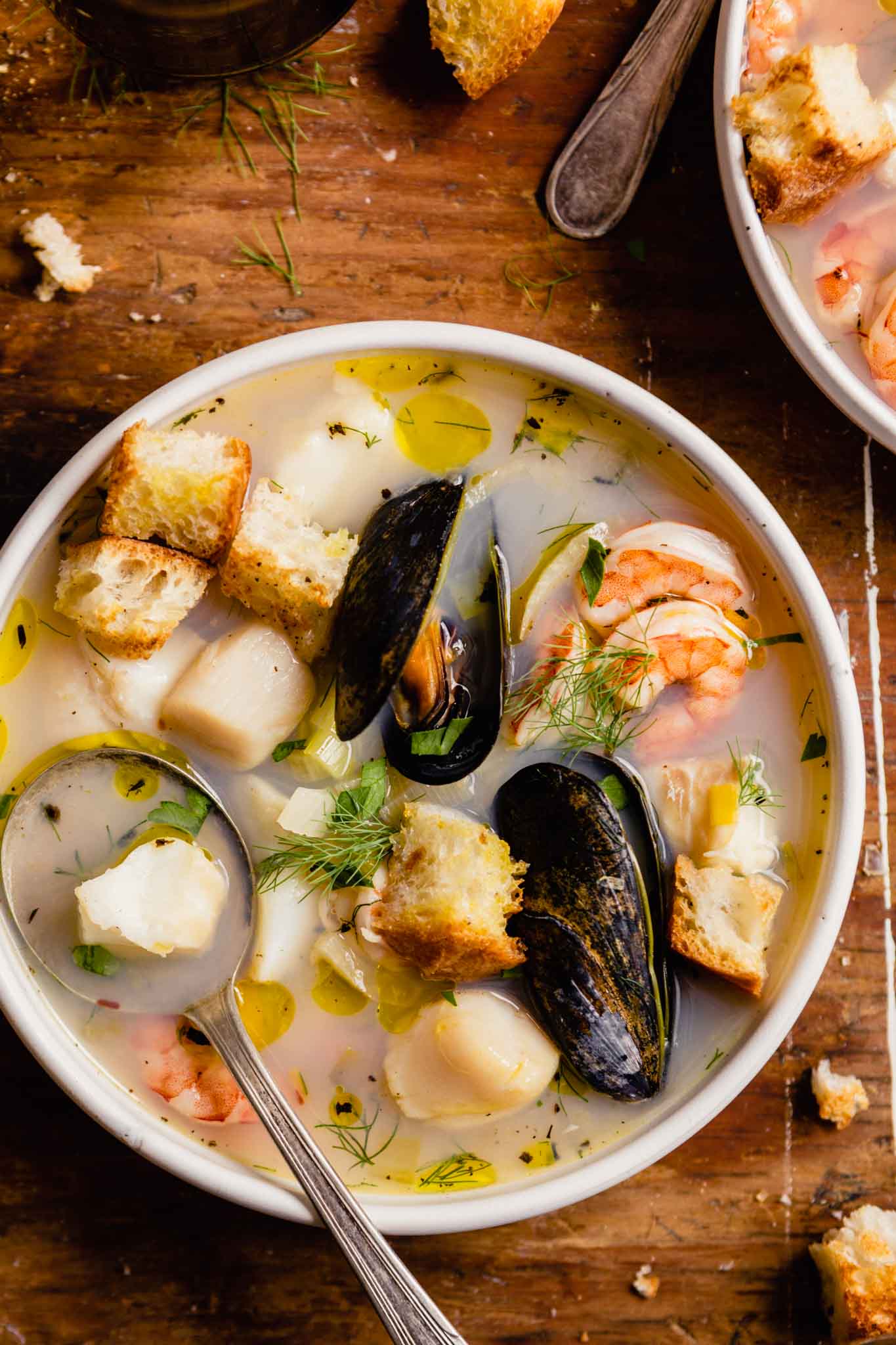 What specialty soup has shellfish as main ingredient?