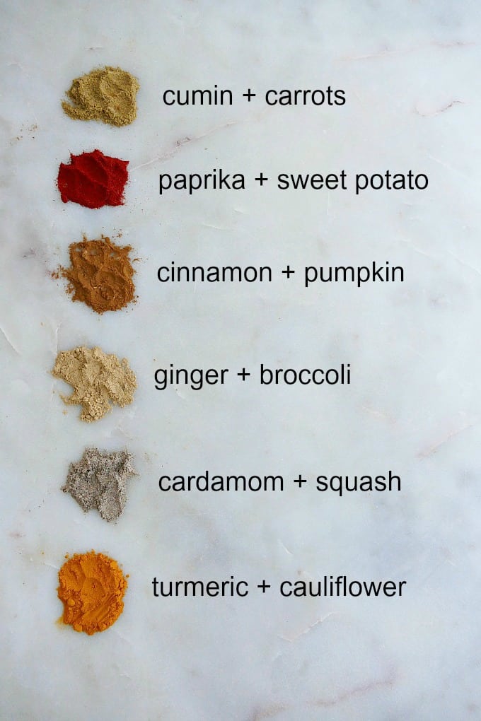 What spices go well with vegetables?