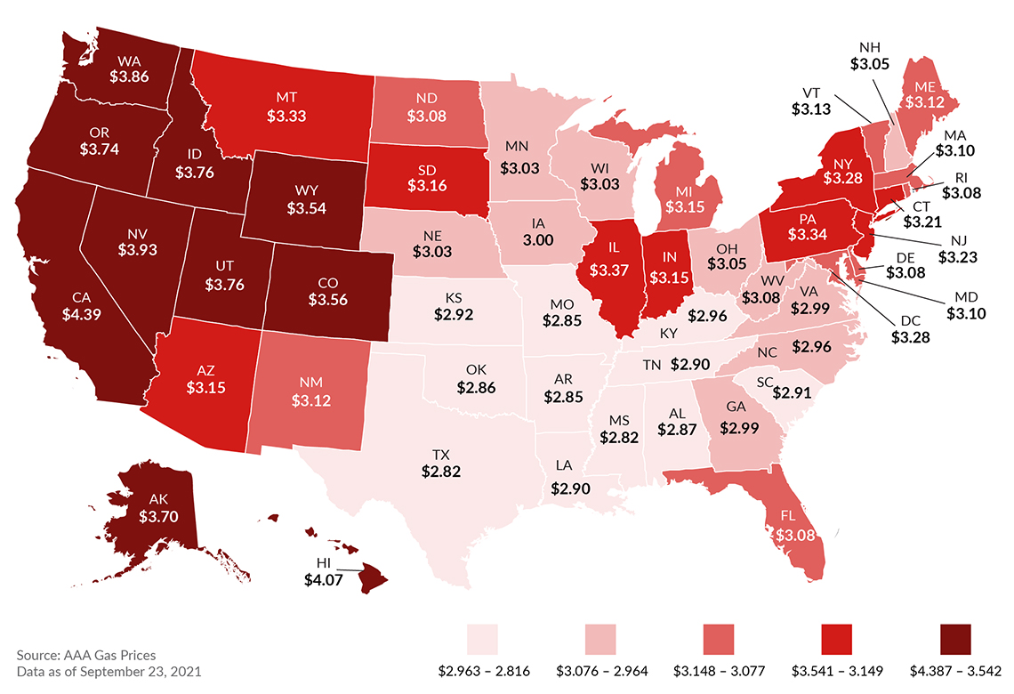What state has the highest gas prices now?